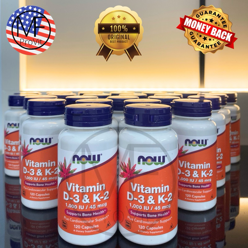 Jual Now Vitamin D3 K2 1000 IU / 45 mcg 120 Capsules | Shopee Indonesia