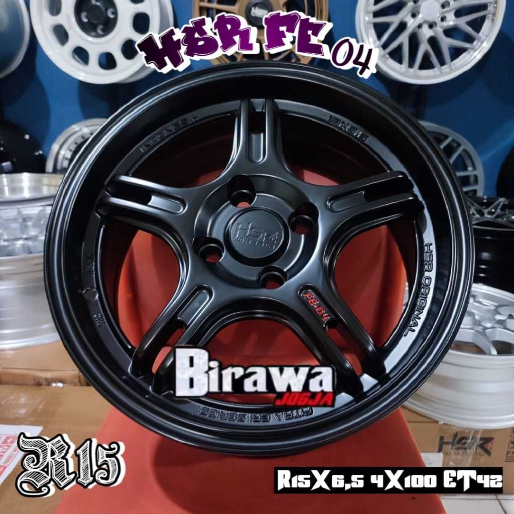 Jual Velg Racing Ring 15 Original HSR FE04 R15 Pcd 4X100 Cocok Untuk Mobil Brio Jazz Yaris City ...