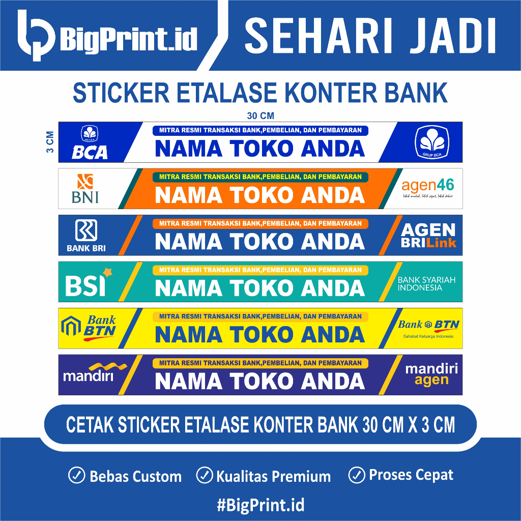 Jual Stiker Etalase Konter / Stiker Agen Bank/ Stiker Bank Murah ...