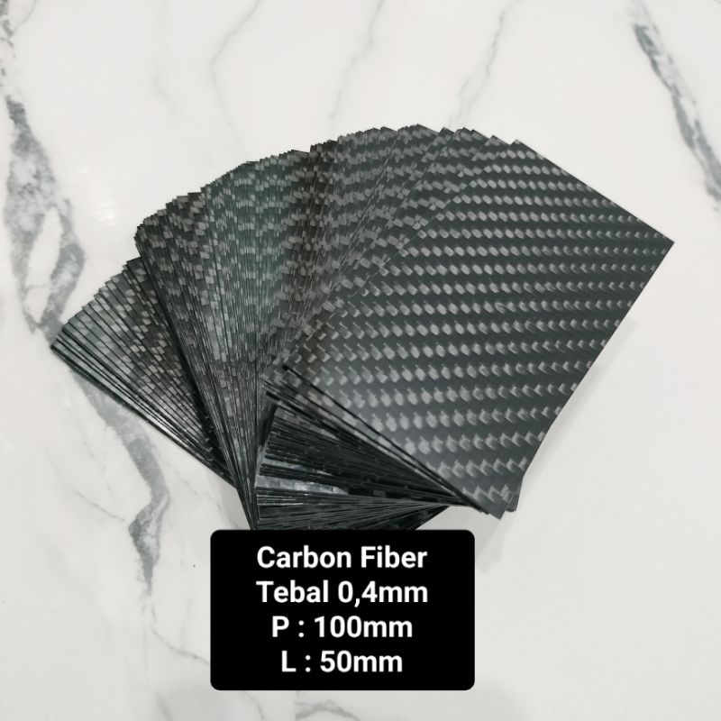 Jual 10x5 cm Carbon Fiber Sheet Fabric 3k Twill Glossy 0,4mm Plate ...