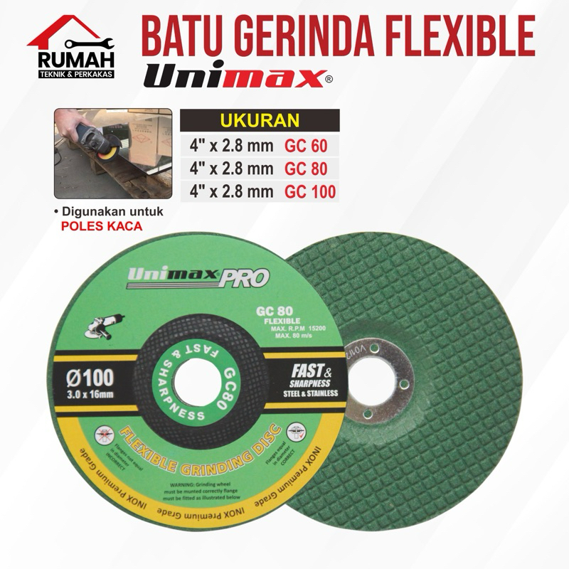 Jual BATU GERINDA FLEXIBLE UNIMAX / Mata poles kaca granit keramik GC ...