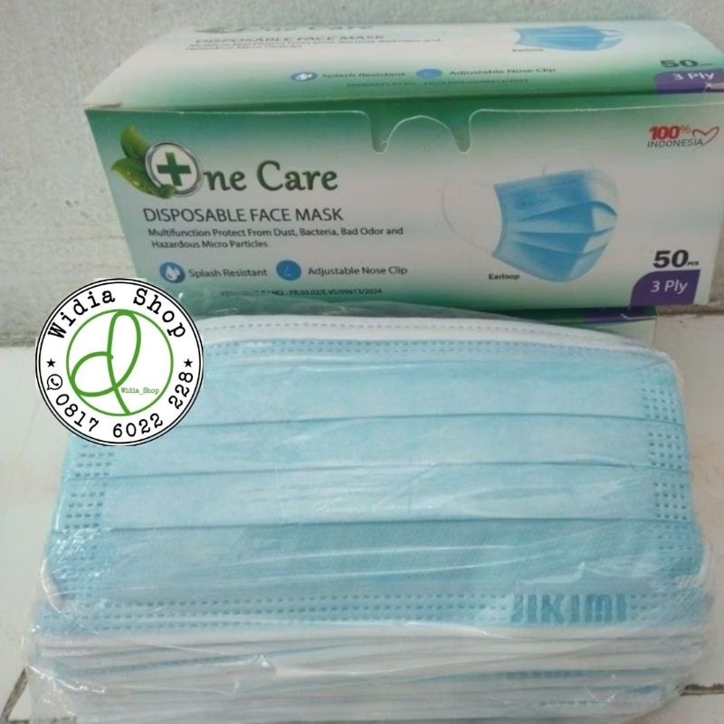 Jual MASKER ONE CARE 3PLY EARLOOP BIRU EMBOSS ISI 50PCS ORIGINAL ...