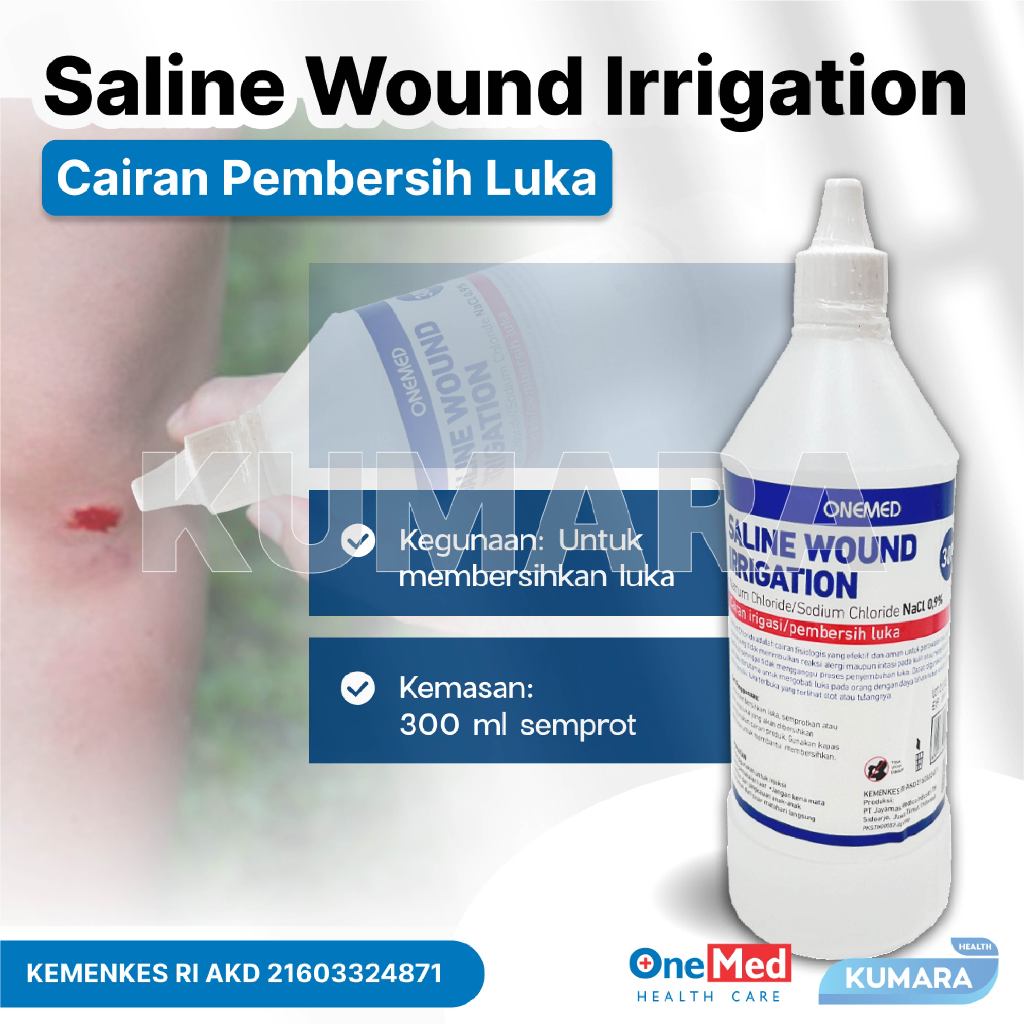 Jual ONEMED - Saline Wound Irrigation 300 ML / Pembersih Cuci Luka | Shopee Indonesia