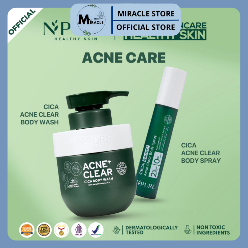 Jual NPURE CICA ACNE CLEAR BODY WASH - NPURE BACNE SPRAY | Shopee Indonesia