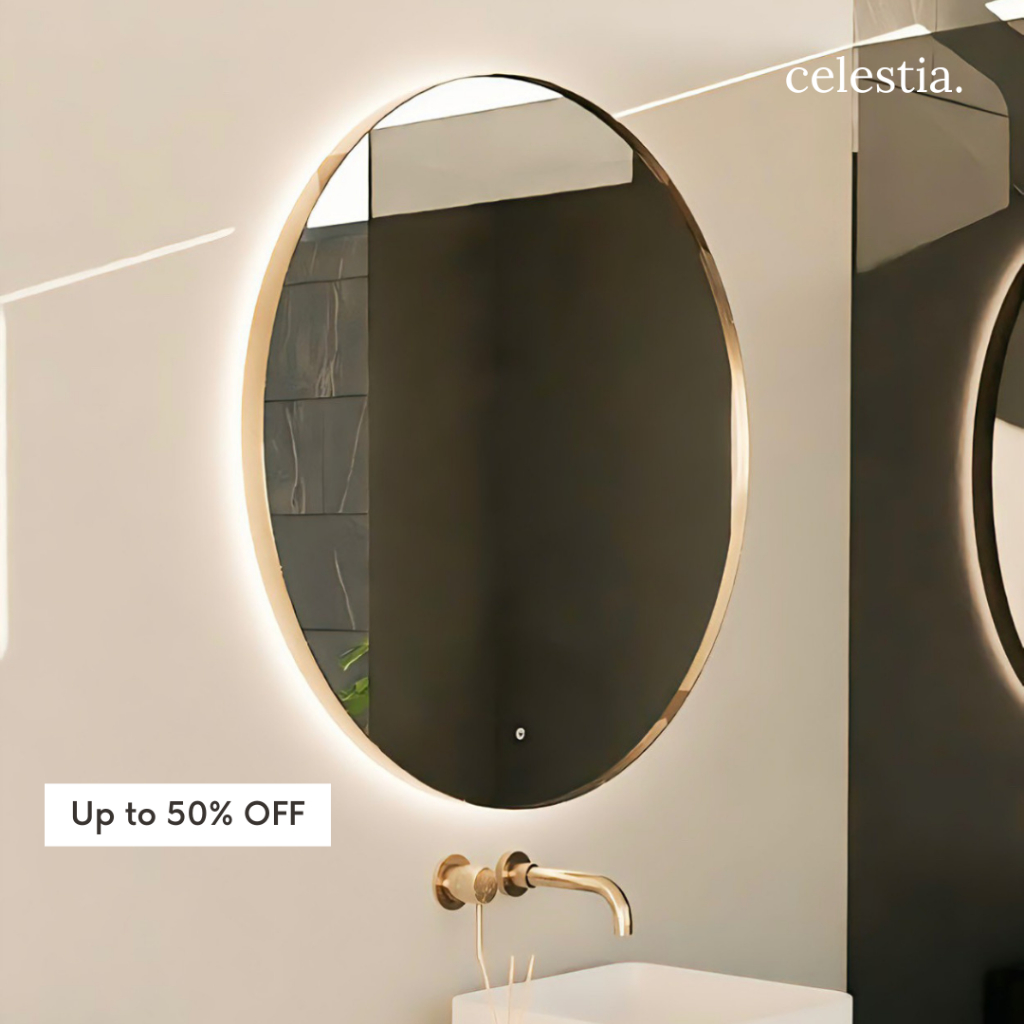 Jual Cermin Estetik LED Motif Oval Telur Frame Gold & Silver Dekorasi ...