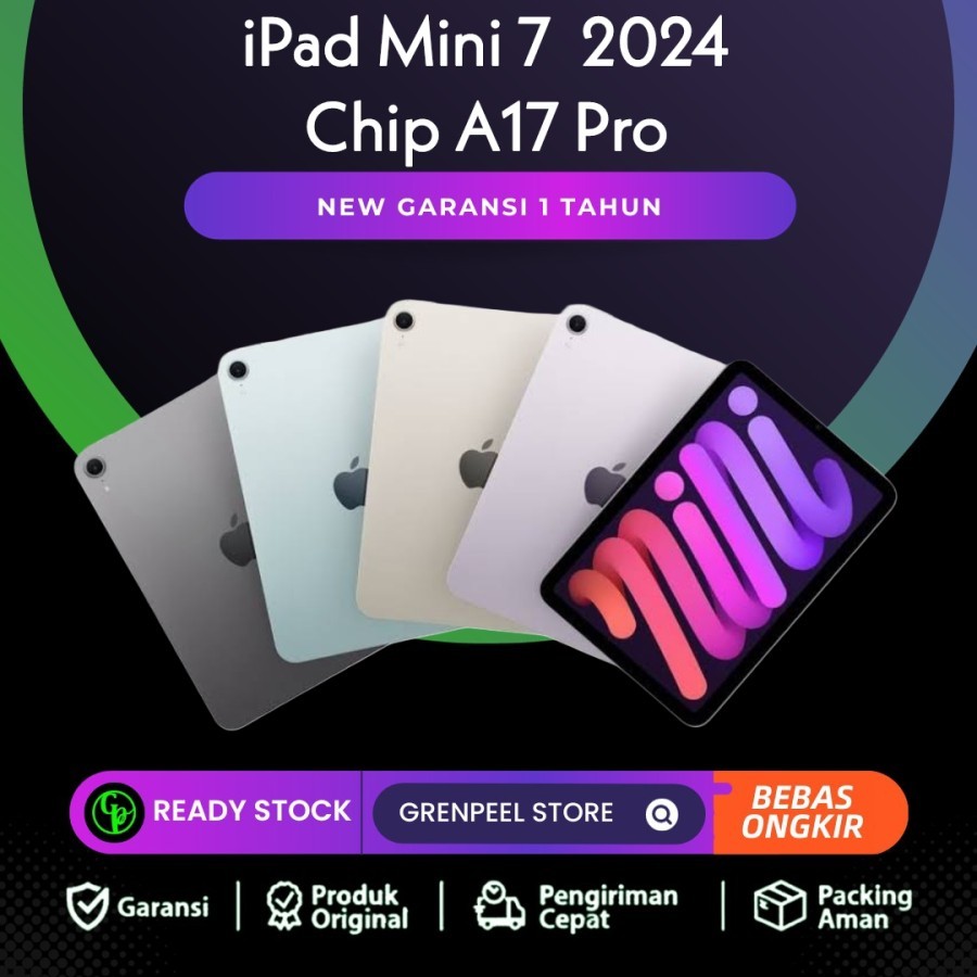 Jual iPad Mini 7 128GB 256GB 512GB 2024 Space Grey Blue Purple ...