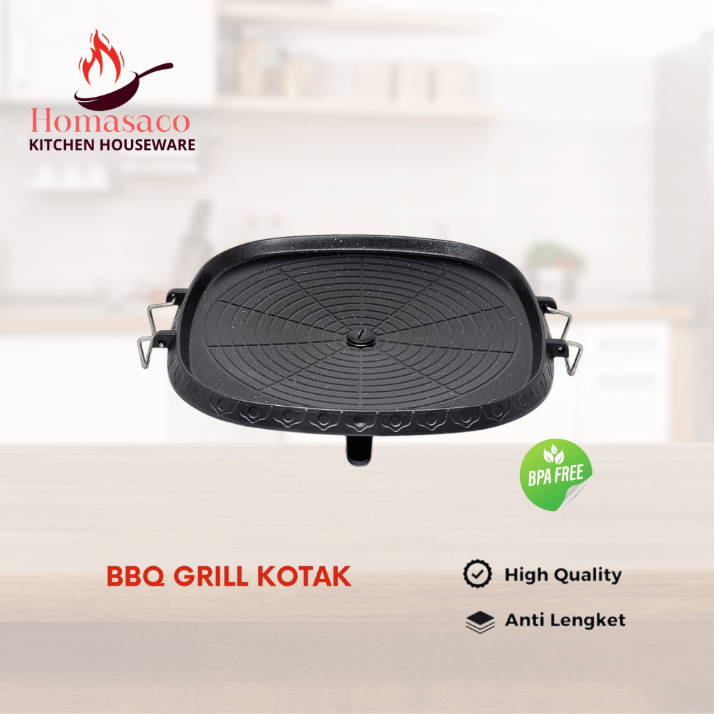 Jual Homasaco Grill Pan Bulgogi Pan Segi 4 Alat Pemanggang BBQ Ukuran ...