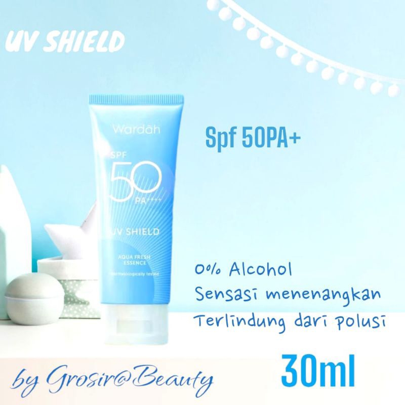 Jual (BISA COD) BIRU Wardah UV shield Aqua fresh essence SPF 50PA ...