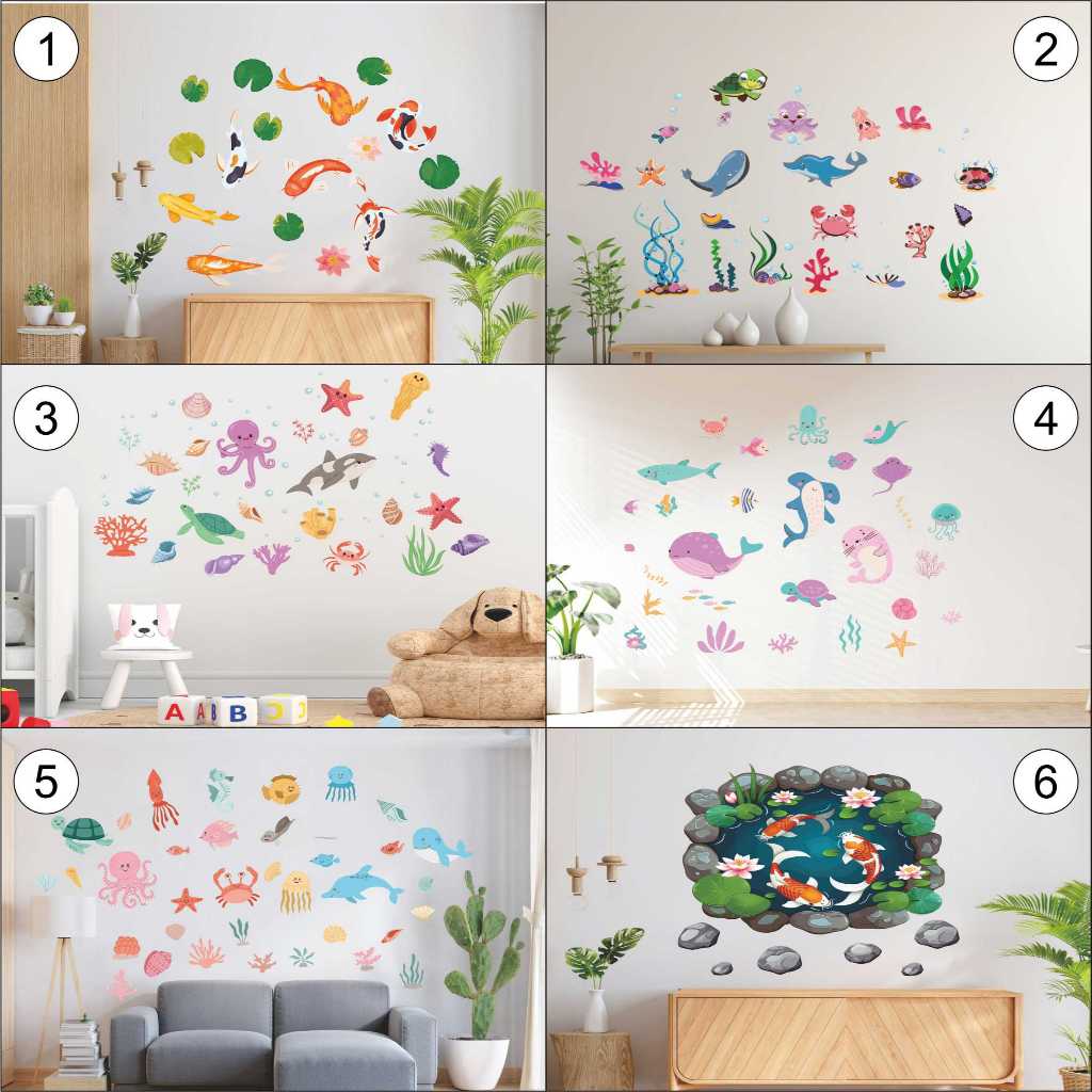Jual Semesta Wall Sticker Ikan Stiker Dinding Wallsticker SMST | Shopee ...