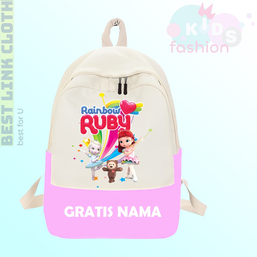 Jual Tas Anak Sekolah Paud TK SD Rainbow Ruby Princess Choco Ruby Karakter Free Nama | Shopee ...