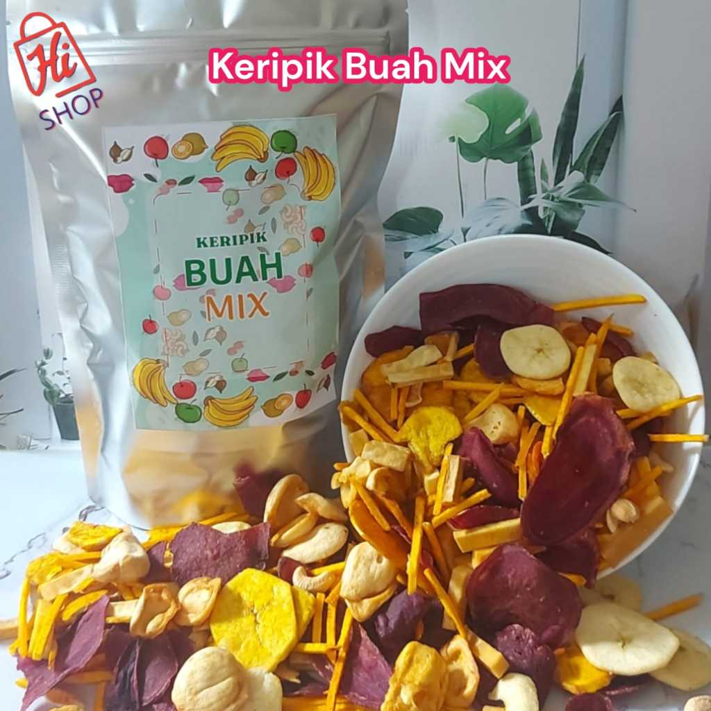 Jual Snack Keripik Buah Mix Viral Cemilan Sehat Keripik Buah Mix Crispy Buah Kering Dried Fruit ...