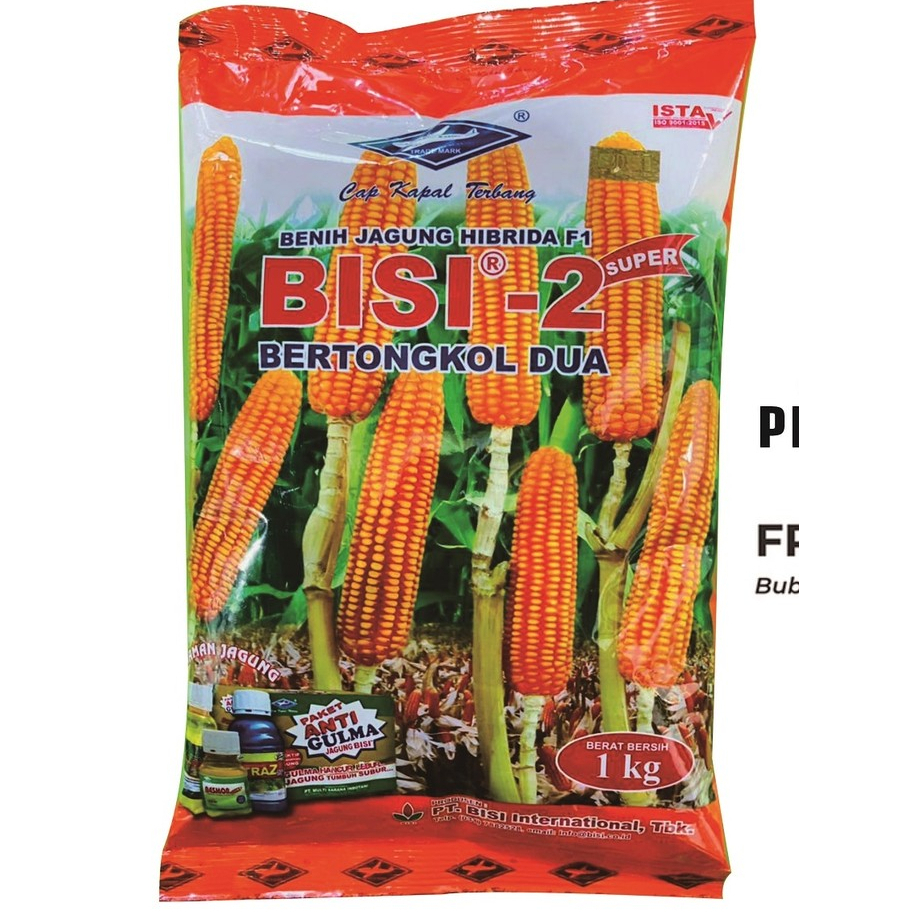 Jual Benih jagung Bisi 2 tongkol 2 hibrida f1 1 kg isi +- 4679 biji. Dijamin ori hologram pabrik ...