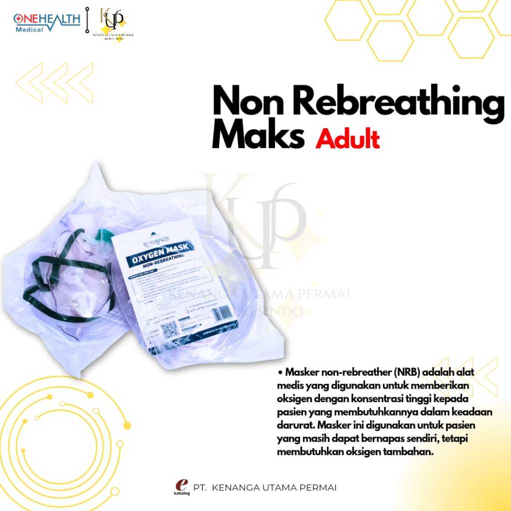 Jual Masker Oksigen Non Rebreathing Onehealth / Mask NRM Oxygen Mask ...