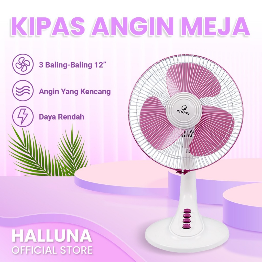 Jual Rinrei Kipas Angin meja 2 In 1 Meja dan Dinding 12 Inc SNI Kuat ...