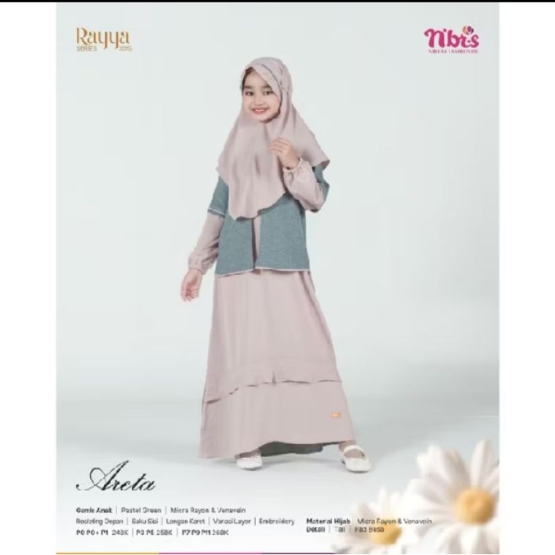 Jual Areta gamis anak pastel green | Shopee Indonesia