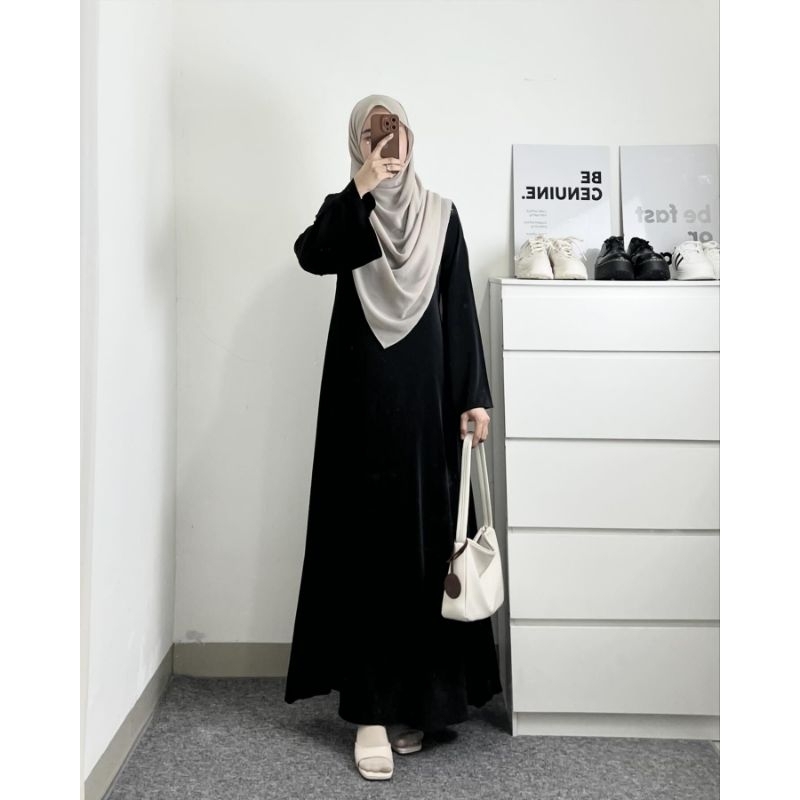 Jual Abaya hitam polos simpel trandy jumbo maxi arabian turkey kekinian ...