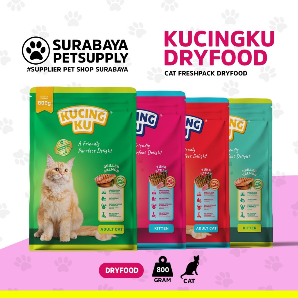 Jual Kucingku dryfood 800 gram - Kucingku adult tuna - Kucingku adult ...