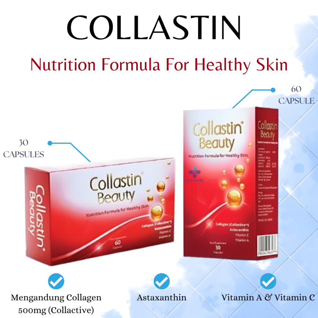 Jual COLLASTIN BEAUTY | COLLAGEN 500MG + ASTAXANTHIN 2MG | Shopee Indonesia