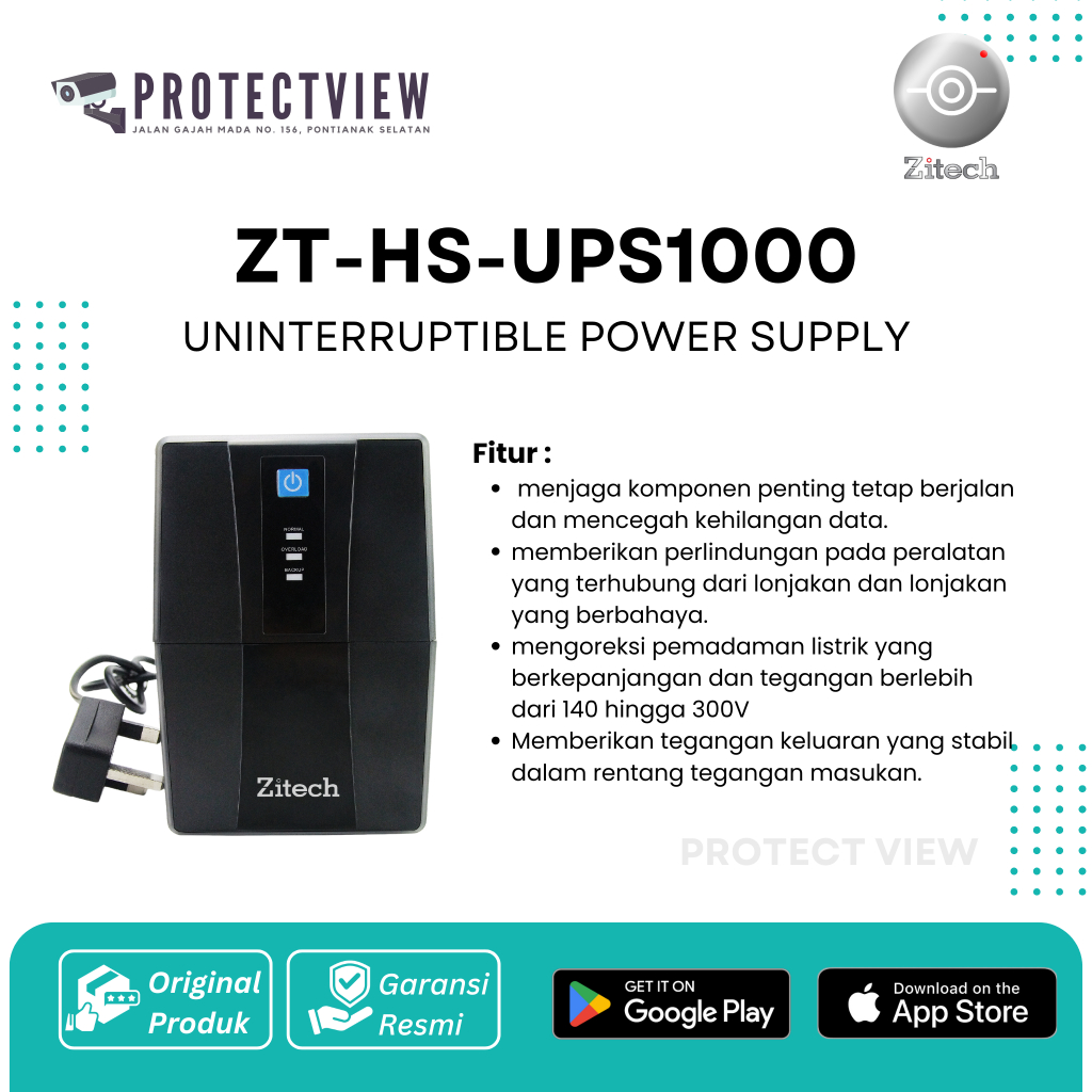 Jual ZT-HS-UPS1000 Zitech UPS 1000VA 600W Uninterrupted Power System ...