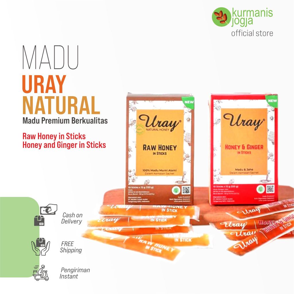 Jual Madu Uray Stick Sachet 10 stick x 12 gram Raw Honey | Shopee Indonesia