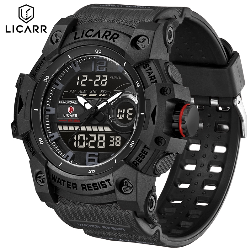 Jual LICARR Jam Tangan Pria Olahraga Analog Digital Santai Anti Air ...
