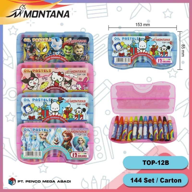 Jual CRAYON 12 WARNA BESAR MONTANA / OIL PASTEL MURAH | Shopee Indonesia