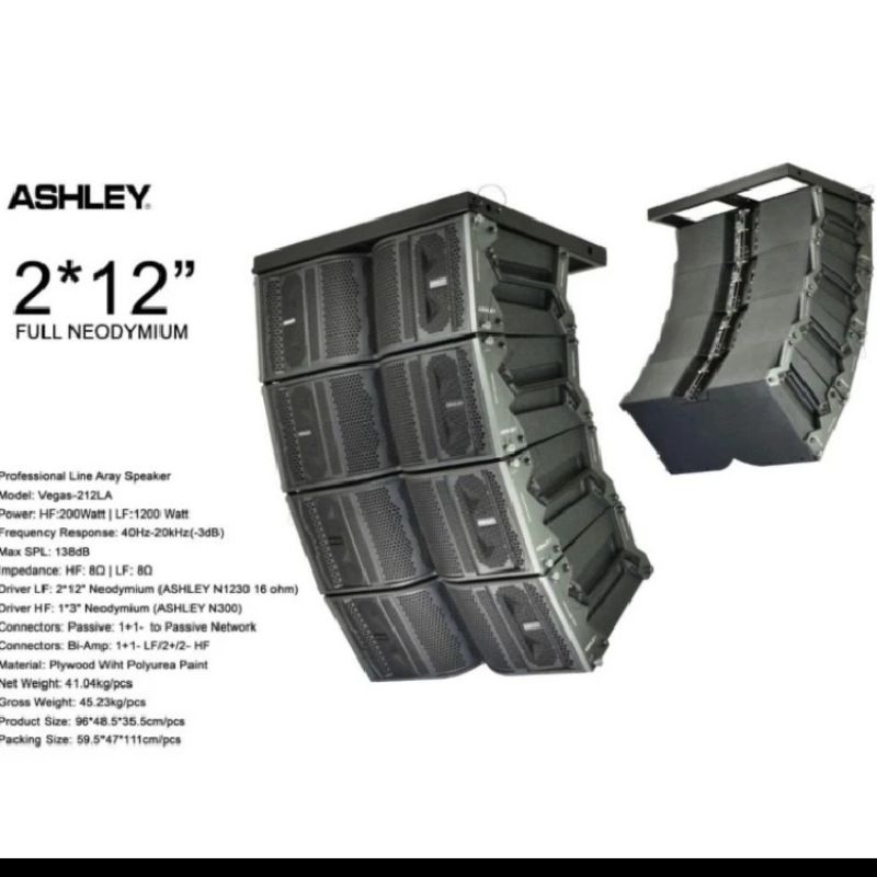 Jual Speaker line array Ashley Vegas 212LA original 12inch passive ...