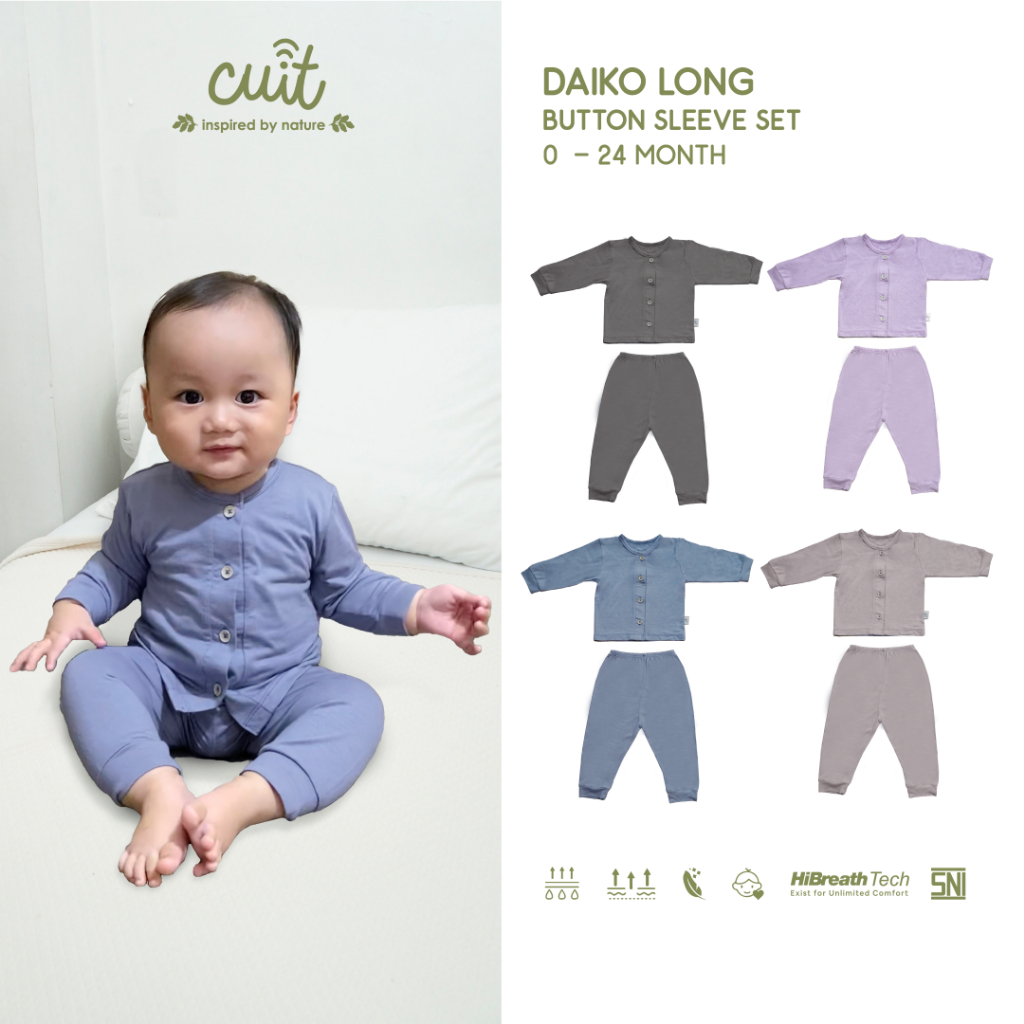 Jual Cuit Setelan Anak Bayi Kancing Tangan Panjang Daiko for Sensitive ...
