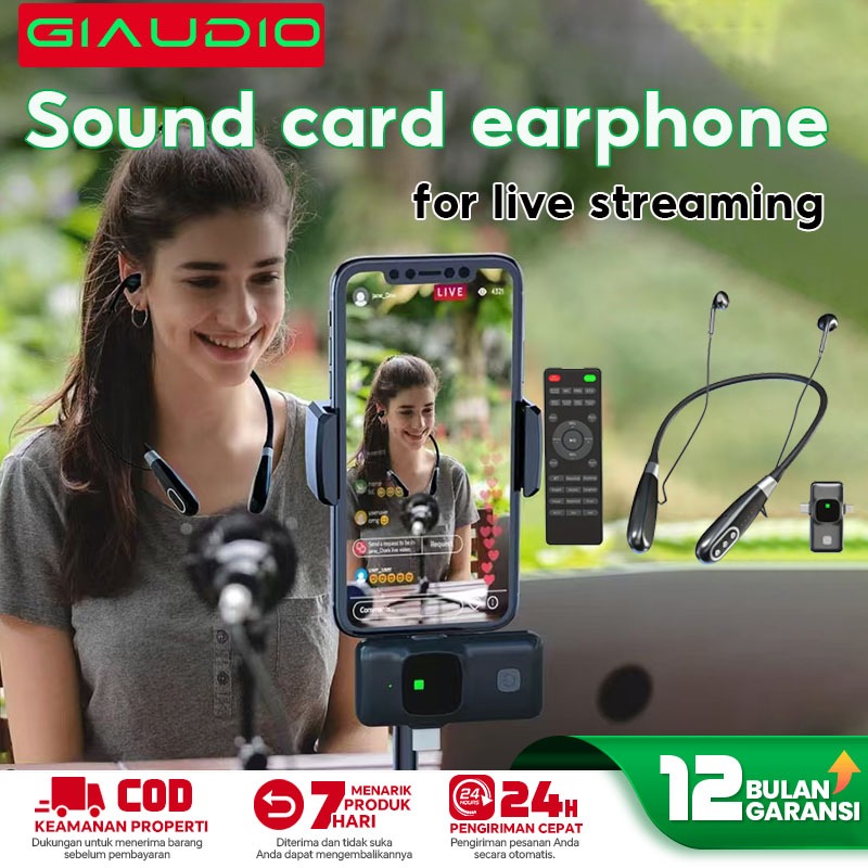 Jual wireless sound card earphones live broadcasting audio editing ...
