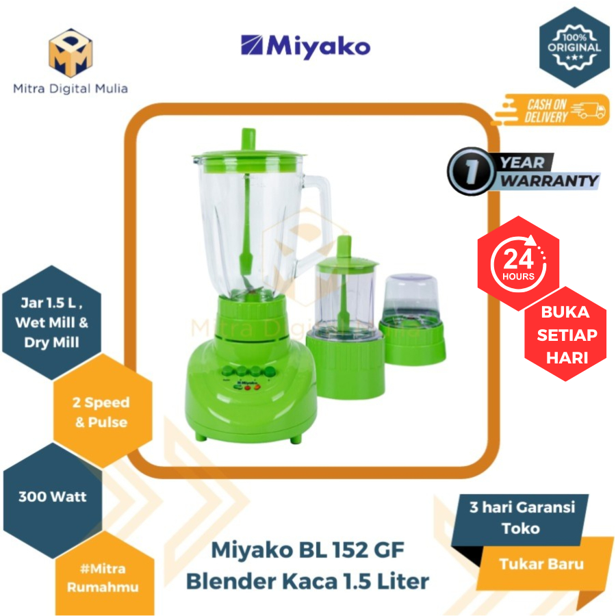 Jual Miyako BL 152 GF Blender Kaca 1.5 Liter | Shopee Indonesia