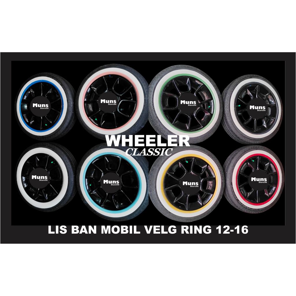 Jual Lis Ban Mobil klasik White Wall Ban Mobil Velg Ring 12-16 WHEELER ...