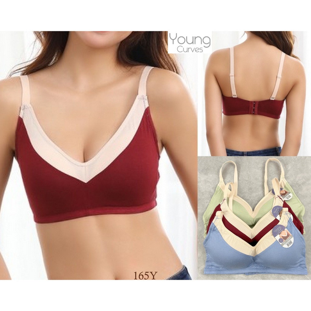 Jual Bra Wanita Tanpa Kawat Busa Tipis Full Cup YOUNG CURVES by YOUNG HEARTS size M XL Pakaian ...