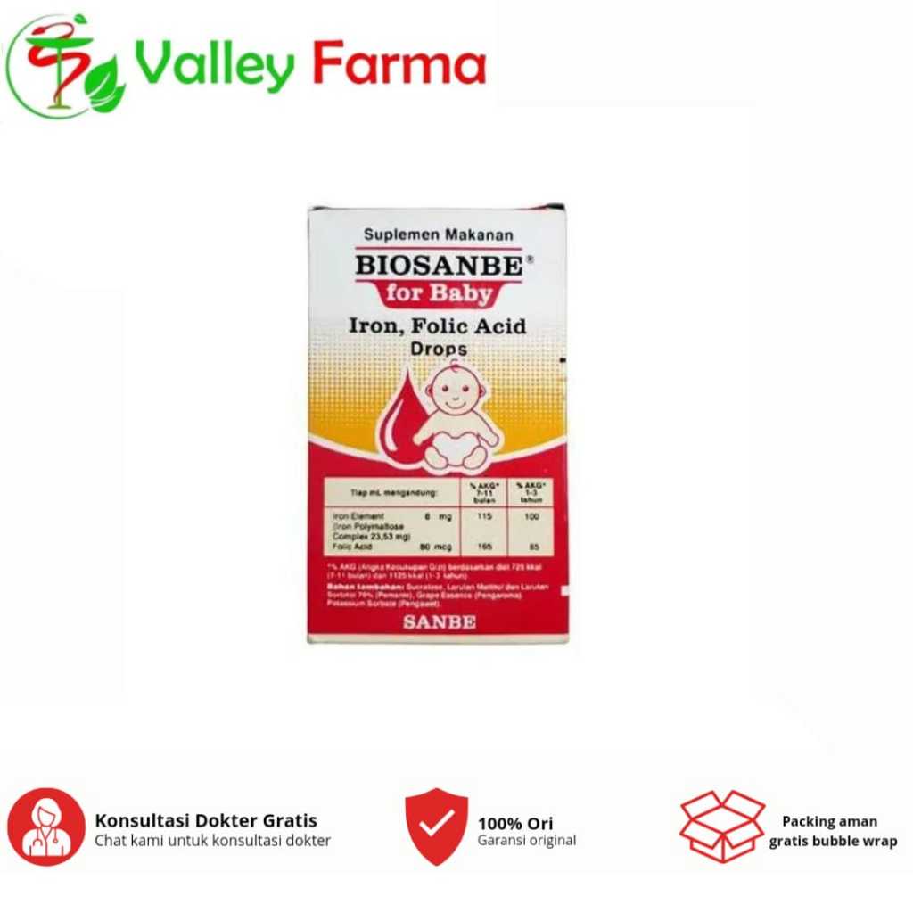 Jual Biosanbe For Baby Drops 15 ml Suplemen Zat Besi Bayi | Shopee ...
