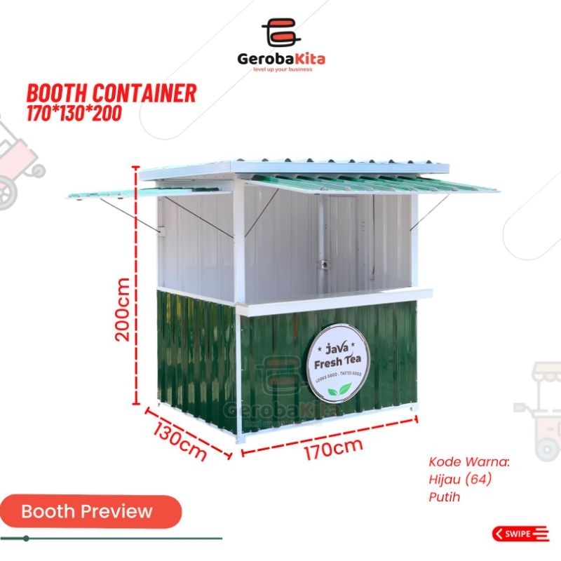 Jual booth kontainer ukuran 170x130x200 lantai | Shopee Indonesia