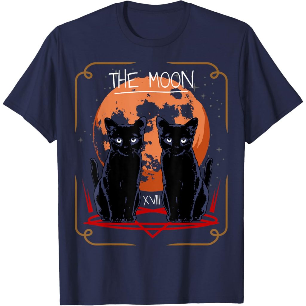 Jual Baju kaos dewasa The Moon Tarot Card Bombay Cat T-Shirt | Shopee ...