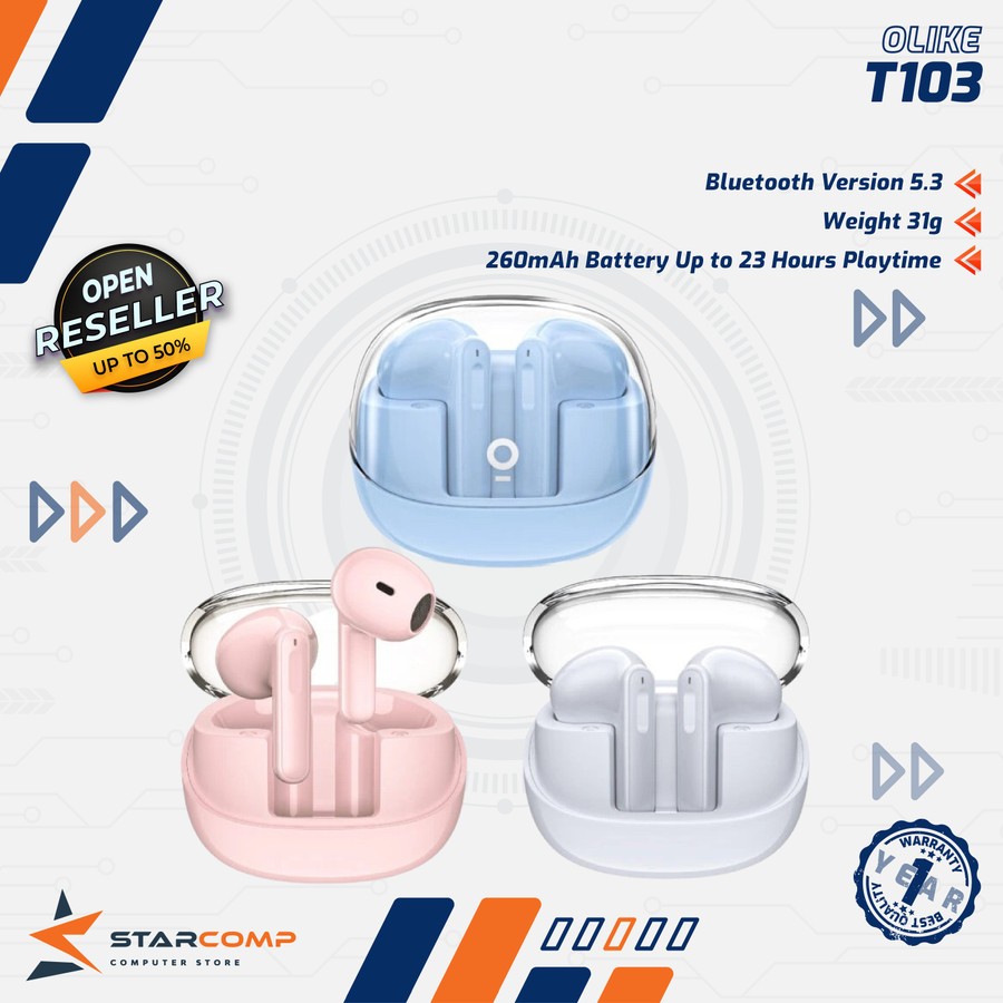 Jual Olike T103 True Wireless Earphone TWS Bluetooth v5.3 | Shopee Indonesia