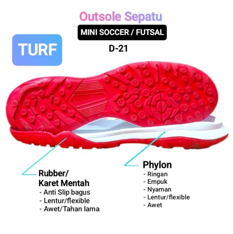 Jual D-21 Promo!!! Berdecit! Outsole Sepatu model Grigi TURF untuk MINI ...