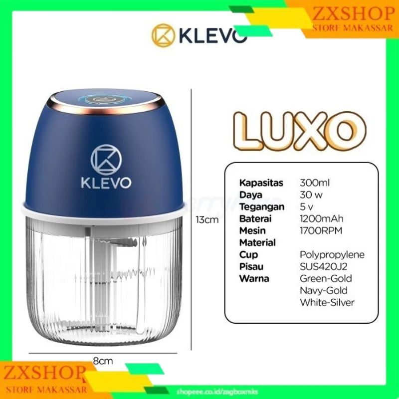 Jual Original KLEVO LUXO MINI Food Chopper Electric Blender Bumbu 3 ...
