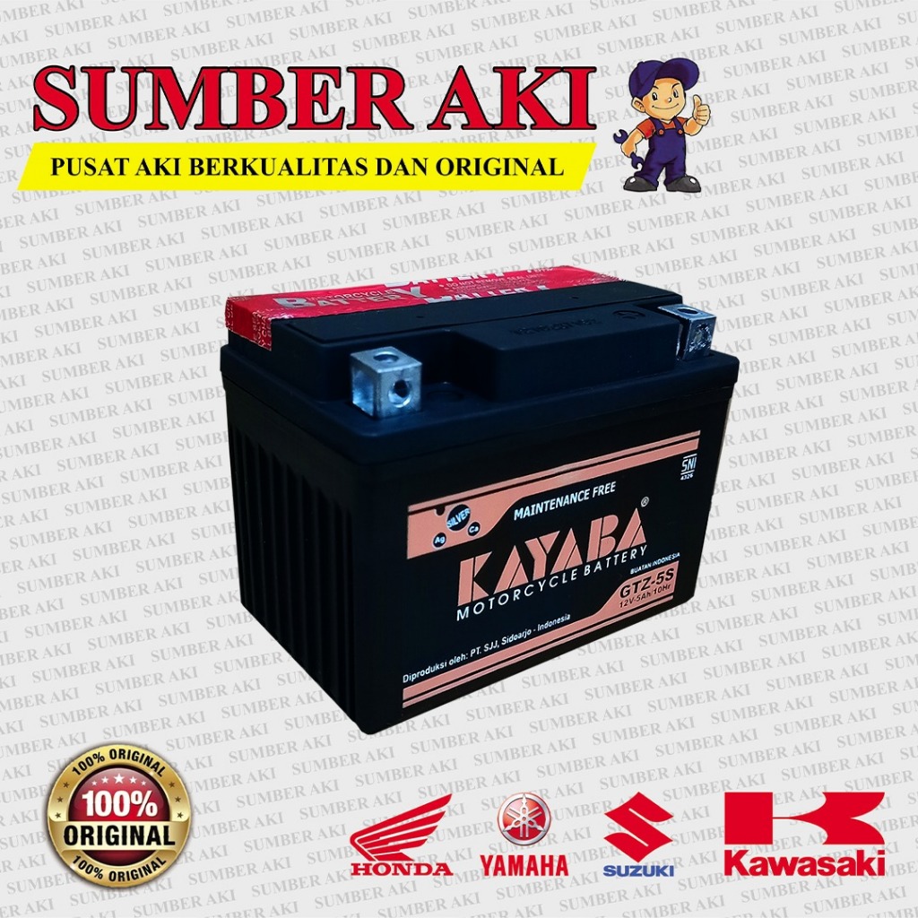 Jual Aki Motor KAYABA MF GTZ5S AKI SEMI ORIGINAL MIO SOUL MIO J REVO BEAT FI ESP VARIO OLD 110 ...