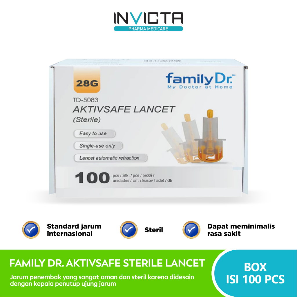 Jual Family Dr. Aktivsafe Sterile Lancet - Box Isi100 Pcs | Shopee ...