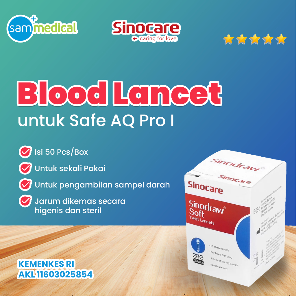 Jual SINOCARE Safe AQ PRO I Jarum Lancet 28G isi 50 Pcs / Sinocare ...