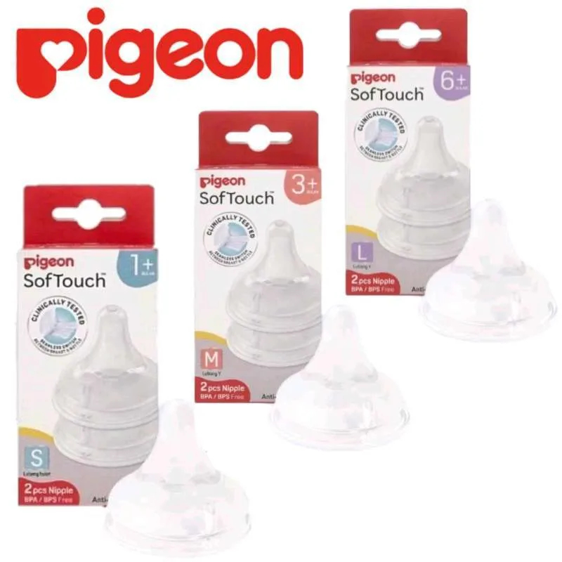 Jual PIGEON DOT SofTouch isi 2 Pcs dgn Box / Nipple Botol Wide Neck Size L / M / S / SS | Shopee ...
