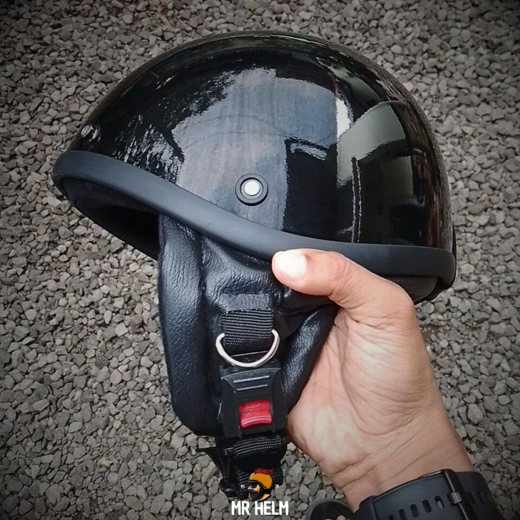 Jual Helm Custom Cetok Helm Chip Retro Turtle Harley Vespa | Shopee ...