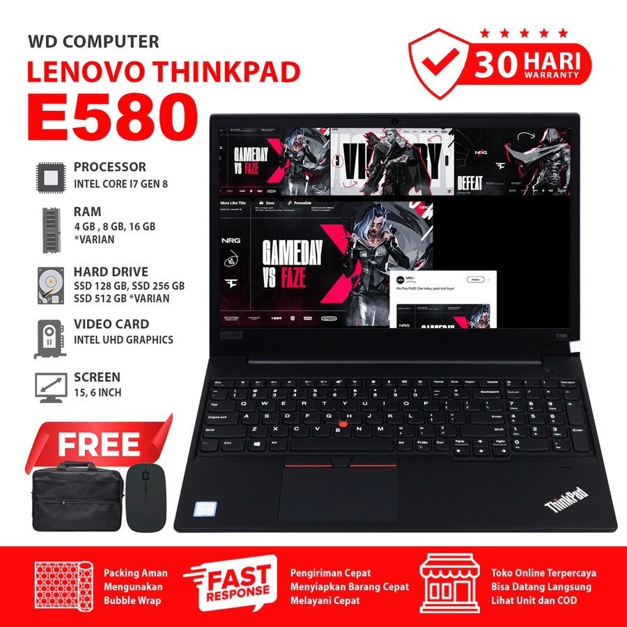 Jual Lenovo Thinkpad E580 Intel Core I7 Gen 8 I Ram 16 Gb Ssd 1 TB I ...