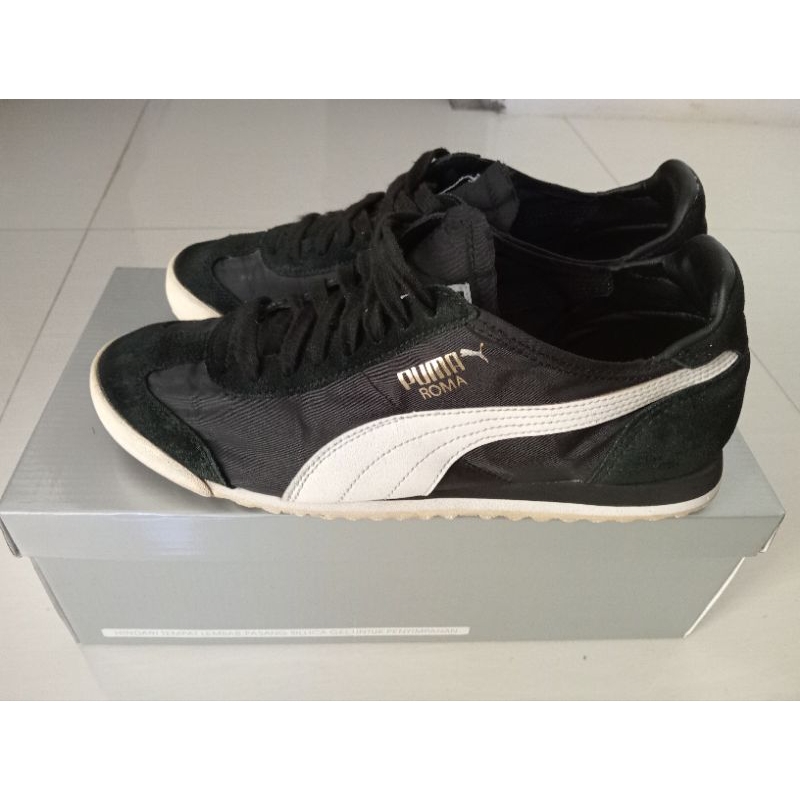 Jual Sepatu PUMA ROMA Suede hitam | Shopee Indonesia