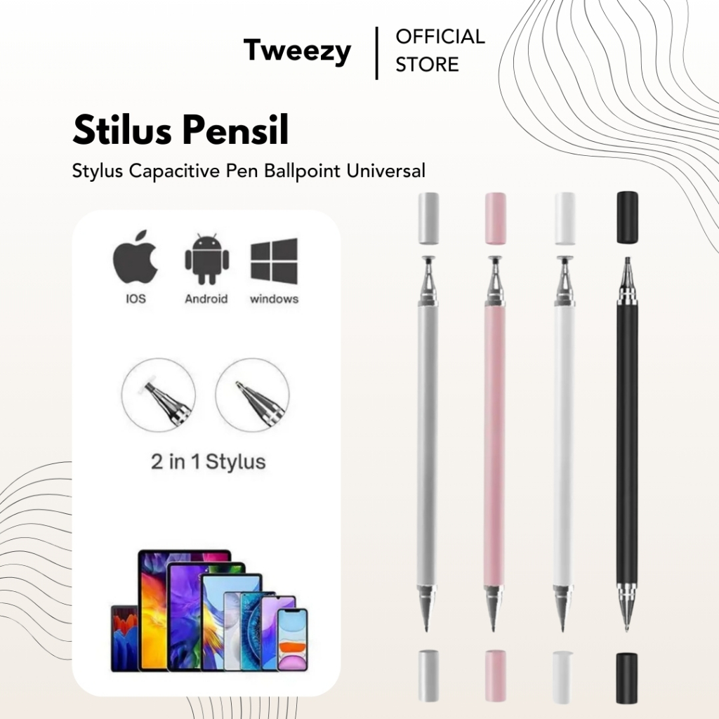 Jual Stilus Pensil Gambar Tinta Smartphone Tablet 2IN1 Stylus ...