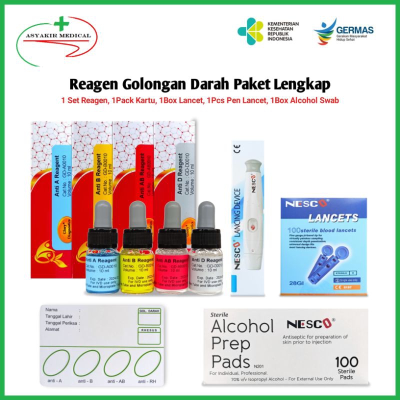 Jual Reagen Tes Golongan Darah Lengkap | Goldar Glory 1 set Lengkap ...