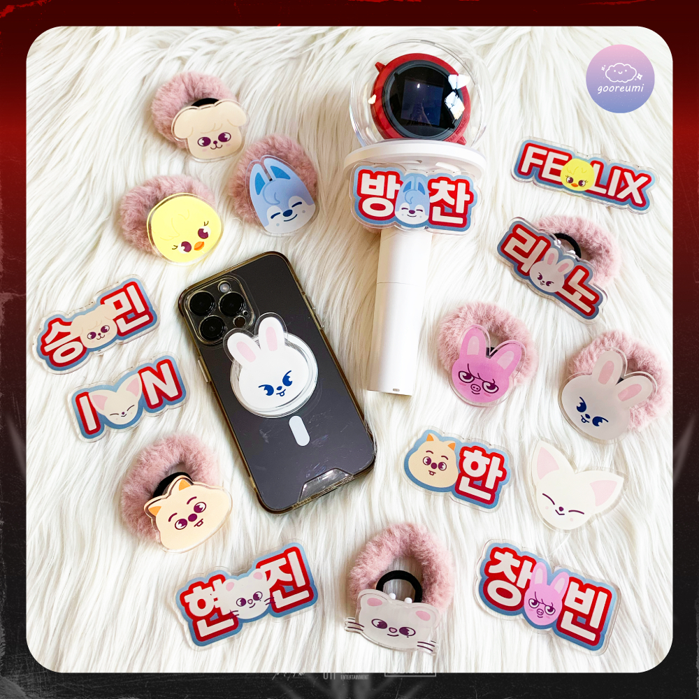 Jual Stray Kids Lightstick Deco ~ Acrylic with Scrunchie / Popsocket ...