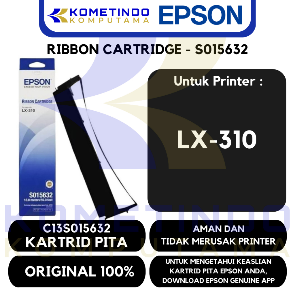 Jual LX-310 SO15632 RIBBON CARTRIDGE EPSON LX 310 JAMIN ORIGINAL 100% ...