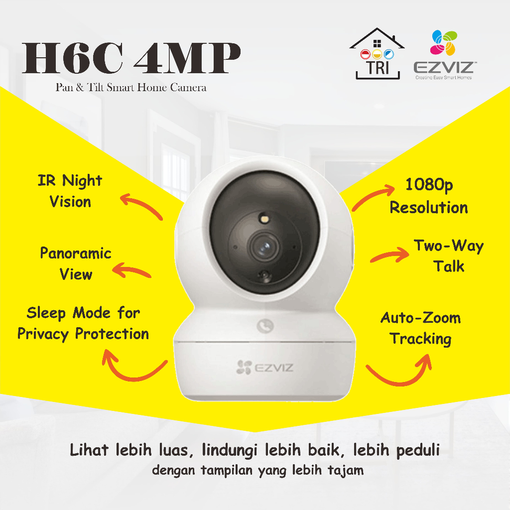 Jual Ezviz H6C Pro 2MP 1080P Smart IP Camera CCTV Indoor WiFi Pan Tilt ...